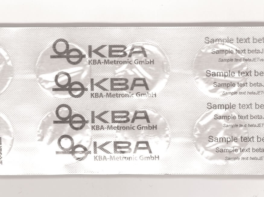 betaJET thermal inkjet print on blister pack PrintSafe - PrintSafe